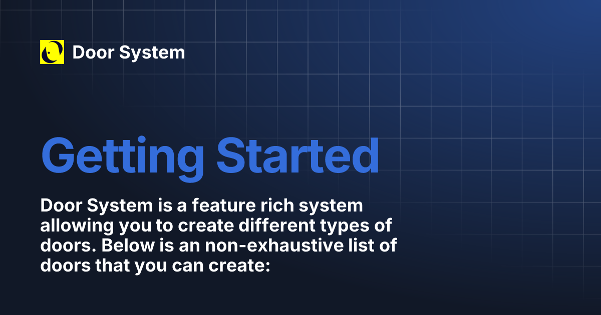 Getting Started | Door System